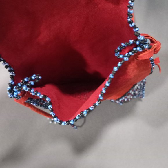 Bags | Vintage Handmade Leather Pouch W Glass Beading | Poshmark